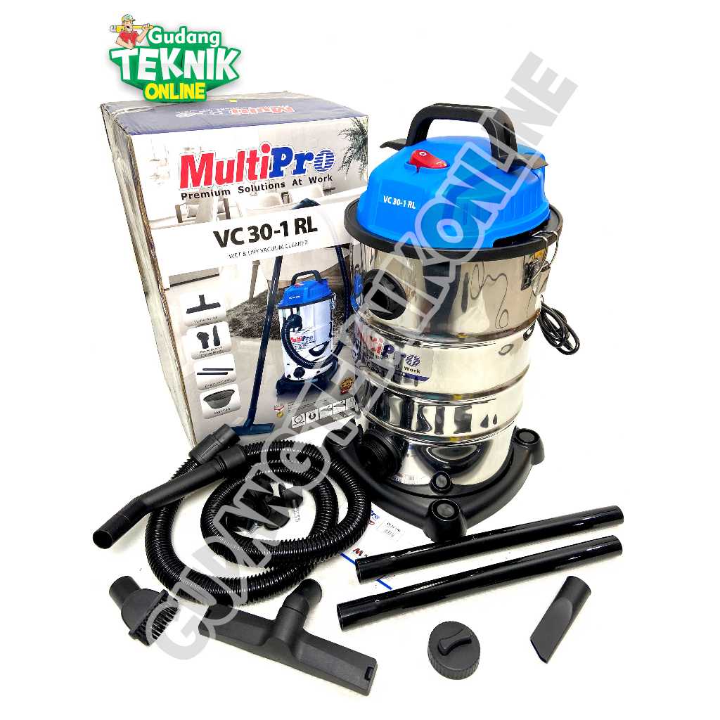 Jual Vacuum Cleaner 30L MULTIPRO VC 30-1RL / Vakum Vacum Penyedot Debu Basah Kering 30 Liter Wet ...