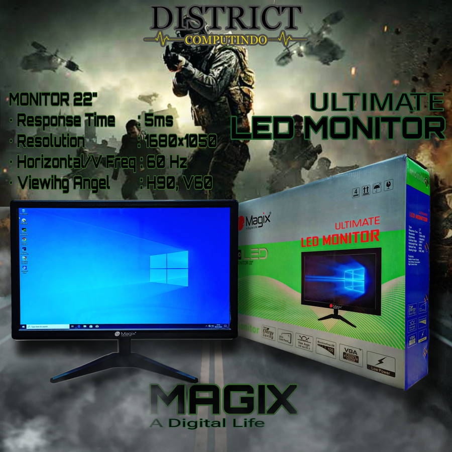 Jual LED MONITOR 22 INCH MAGIX SOCKET VGA HDMI | Shopee Indonesia