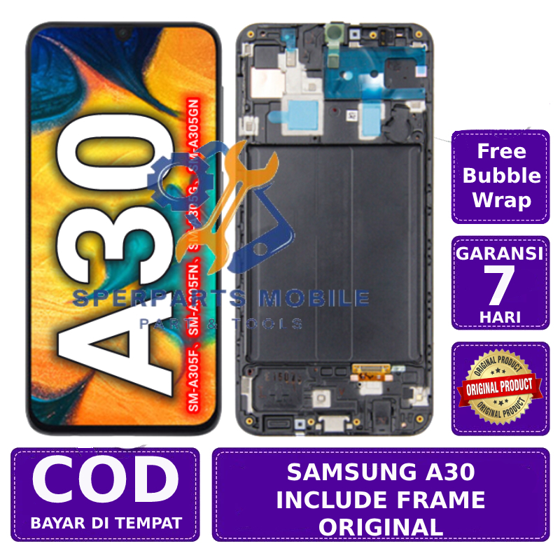 Jual LCD SAMSUNG A30 INCLUDE FRAME ORIGINAL INCEL GARANSI+PACKING ...