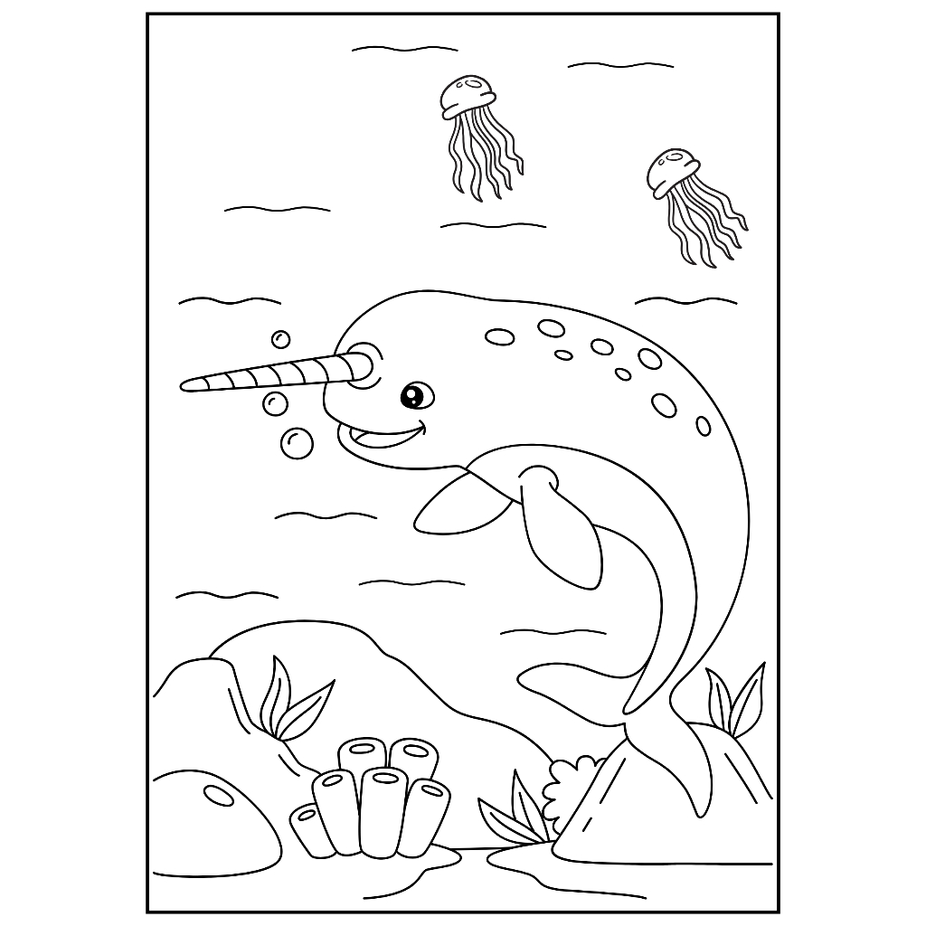 Jual LEMBAR SKETSA MEWARNAI TEMA IKAN HEWAN LAUT / MAINAN EDUKASI ...