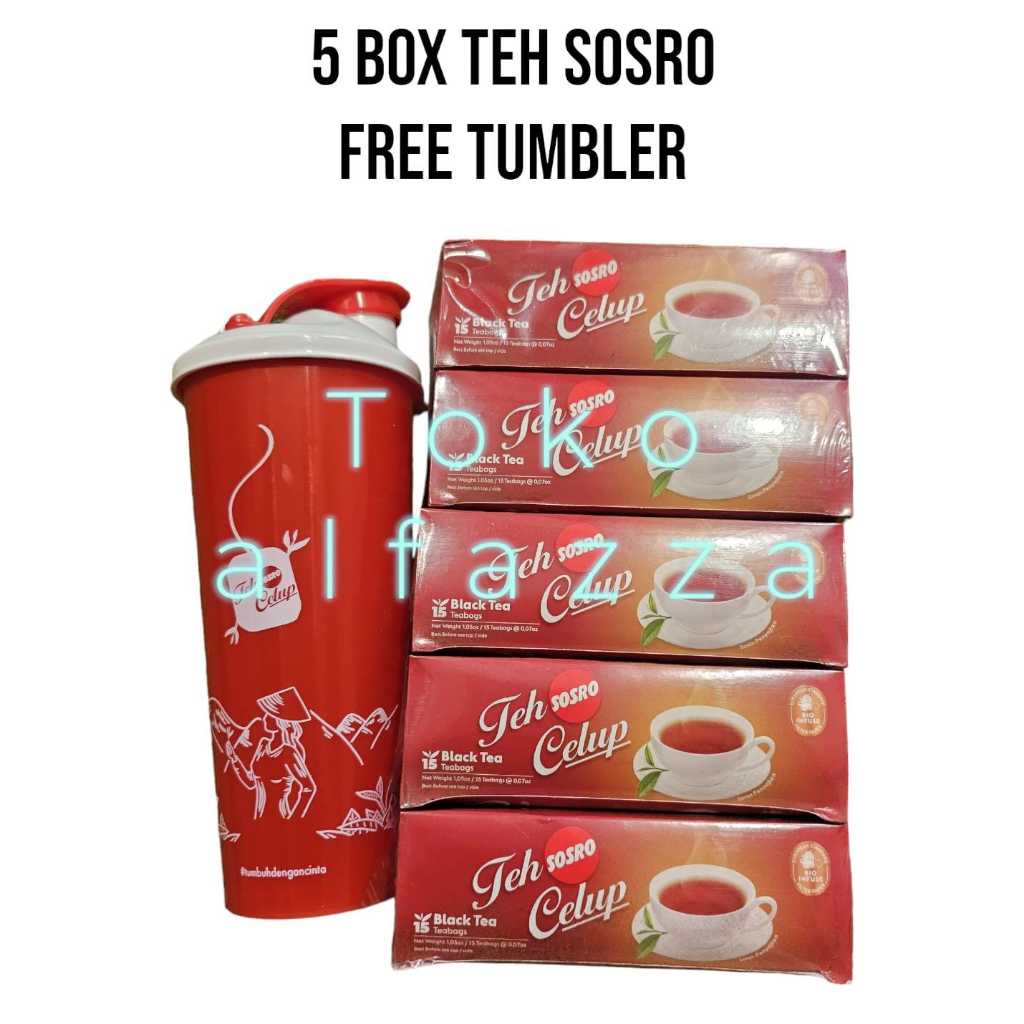 Jual Paket Teh celup sosro 5 box ( isi 15 ) Free gelas | Teh Celup ...