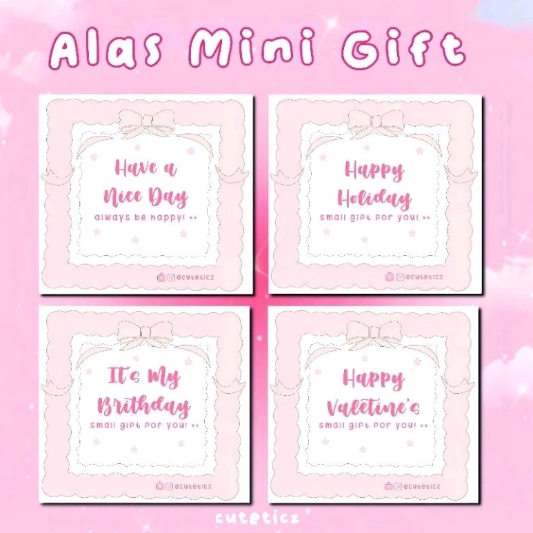 Jual Alas Mini Gift Aesthetic Pink Pastel Coquette | Kado Wanita ...