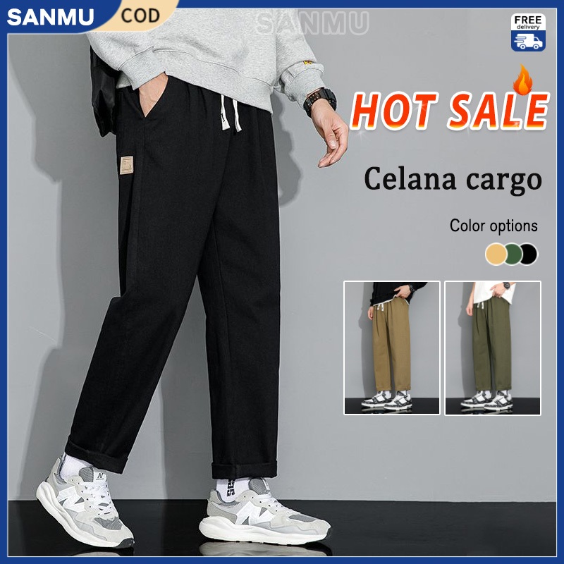 Jual Celana Cargo Panjang Pria Oversize Celana Joger 2024 New Style Loose Cargo Pants Korean ...