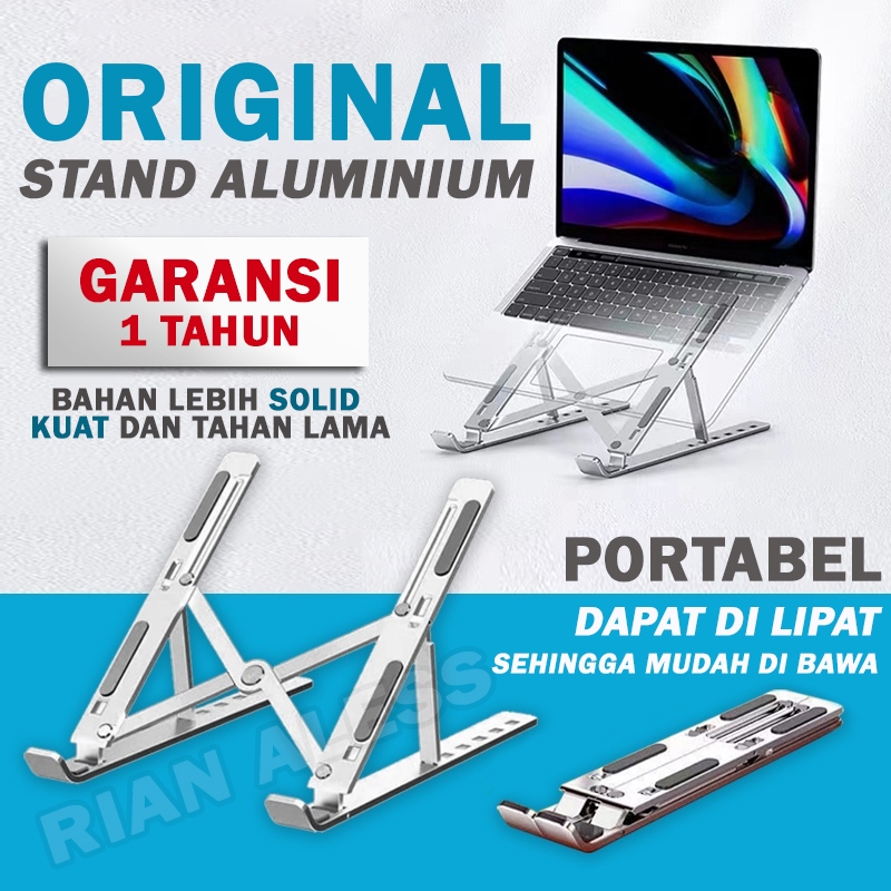 Jual Stand Holder Alas Laptop Aluminium Aesthetic Portabe Lipat Tatakan ...