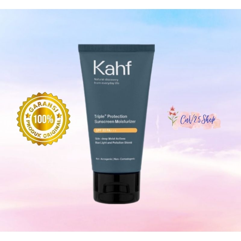 Jual KAHF Triple Protection Sunscreen Moisturizer SPF 30 PA+++ 100% ...