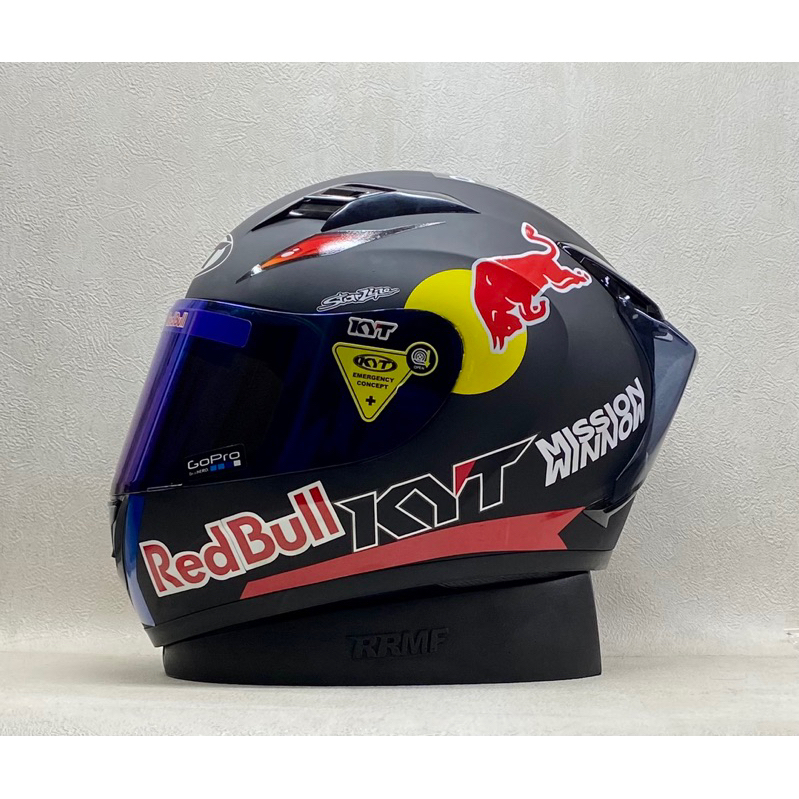 Jual KYT R10 Solid Black Doff || Paket Stiker Redbull Red - Visor ...