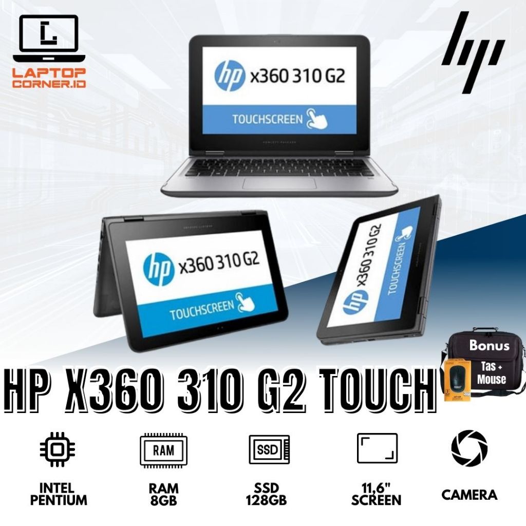 Jual Laptop HP X360 310 G2 TouchScreen Intel Pentium RAM 8GB SSD 128GB bergaransi | Shopee Indonesia