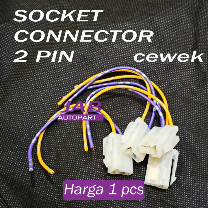 Jual [2 pin] SOKET SOCKET KONEKTOR 2 PIN (TERMASUK SKUN DAN KABEL ...