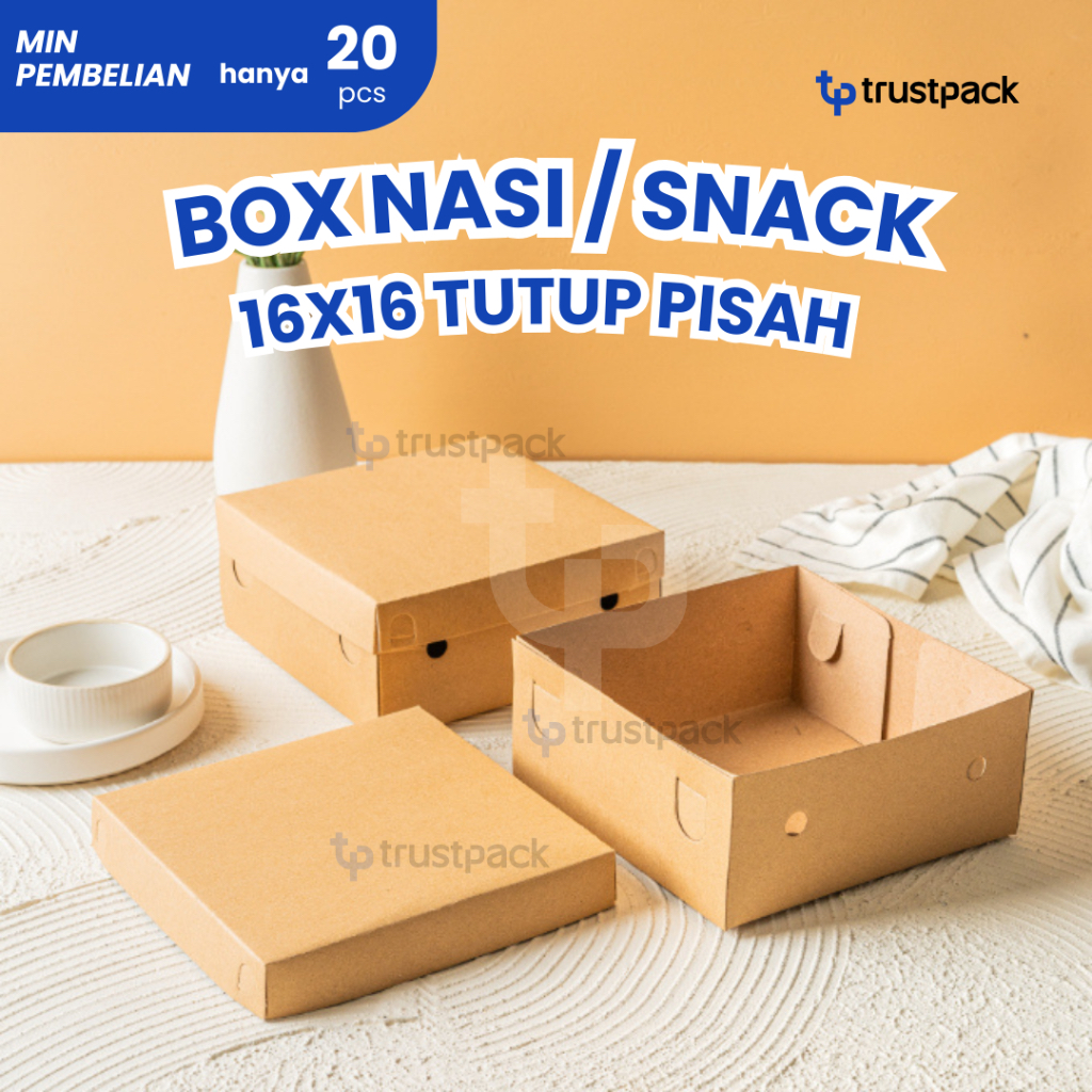 Jual Dus Kraft 16x16x7/ Nasi Kotak Box Staples Snack Hajatan Molen ...