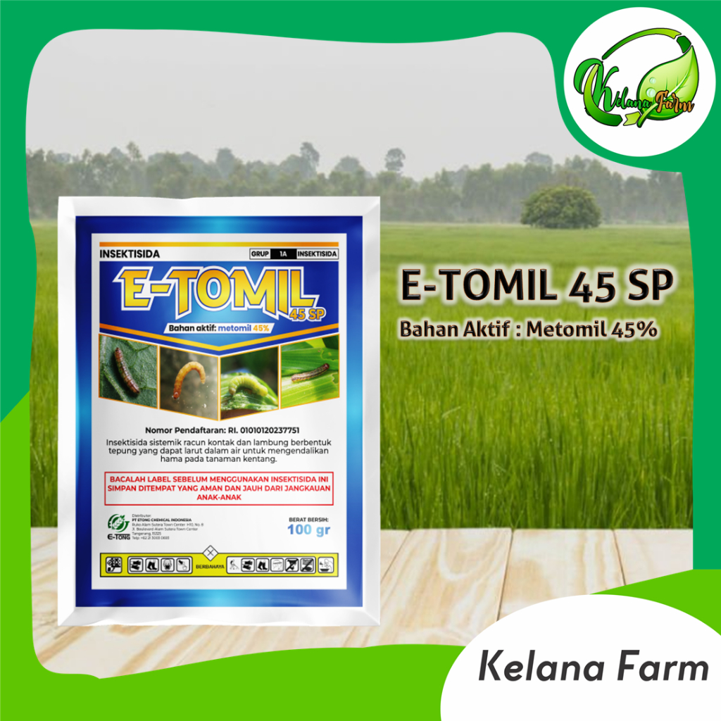 Jual E-TOMIL 100gr INSEKTISIDA METOMIL 45 SP PENGENDALI HAMA PADA ...