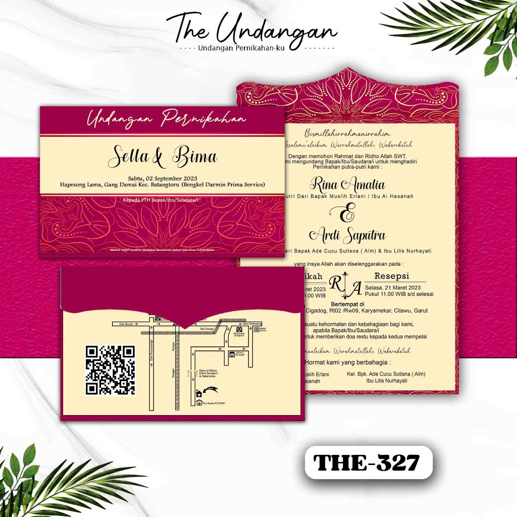 Jual Undangan pernikahan SEMI AMPLOP Brief card 200 gsm Undangan ...
