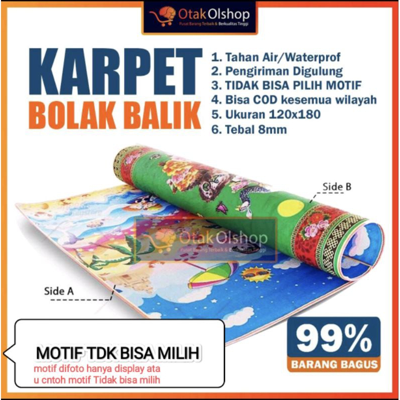 Jual Karpet bolak balik 120 x180 cm | karpet foam tebal | tikar bolak ...