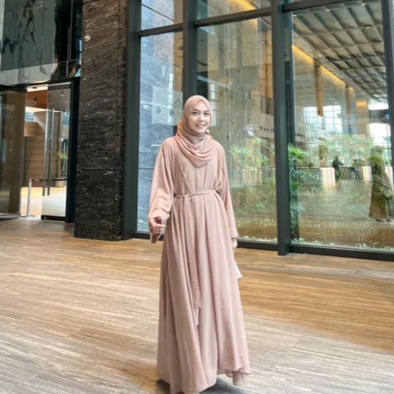 Jual TERBARU ABAYA MEDINA (SET HIJAB) OUTER MENYATU / GAMIS ABAYA BASIC ...