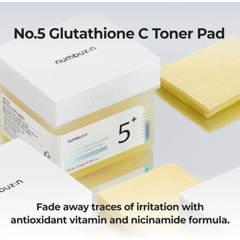 Jual Numbuzin No. 5 Glutathione Vitamin-Niacinamide Concentrated Pad (70Pads) | Shopee Indonesia