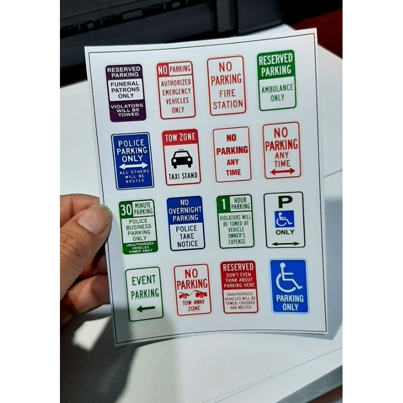 Jual Stiker Aksesoris Diorama diecast universal motif signs no parking ...