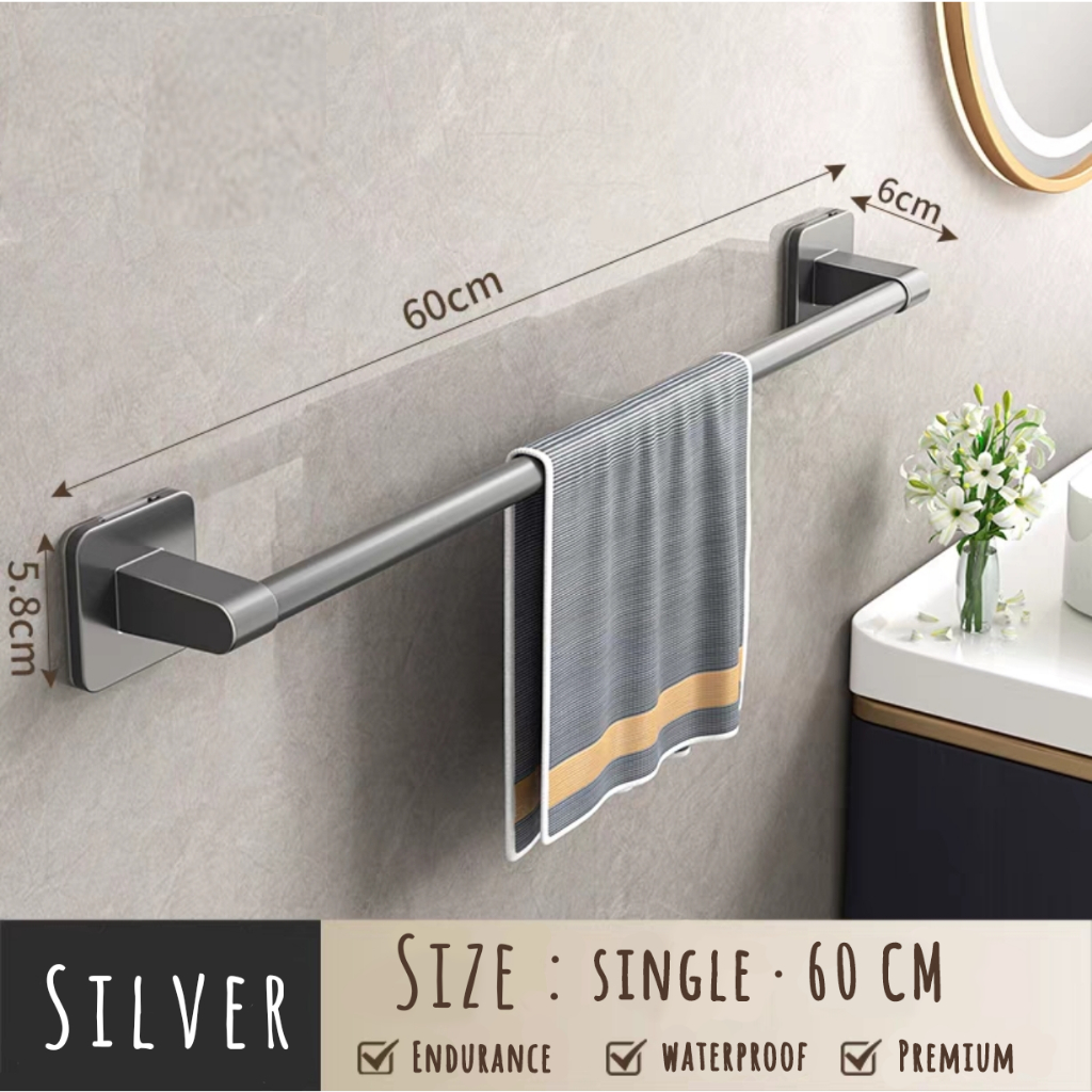 Jual Gantungan handuk kamar mandi tanpa bor / Towel rack Kiraiya R006 ...