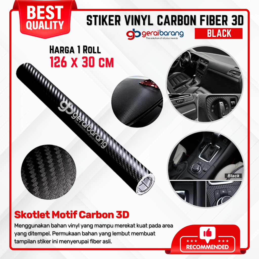 Jual Stiker Vinyl Carbon Fiber Mobil Motor Wrap 3D Multifungsi 127 x 30 ...