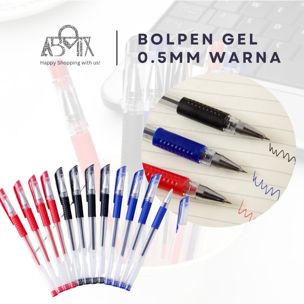 Jual Pena Gel 0.55mm Standard Pulpen tinta cair Alat Tulis Sekolah ...