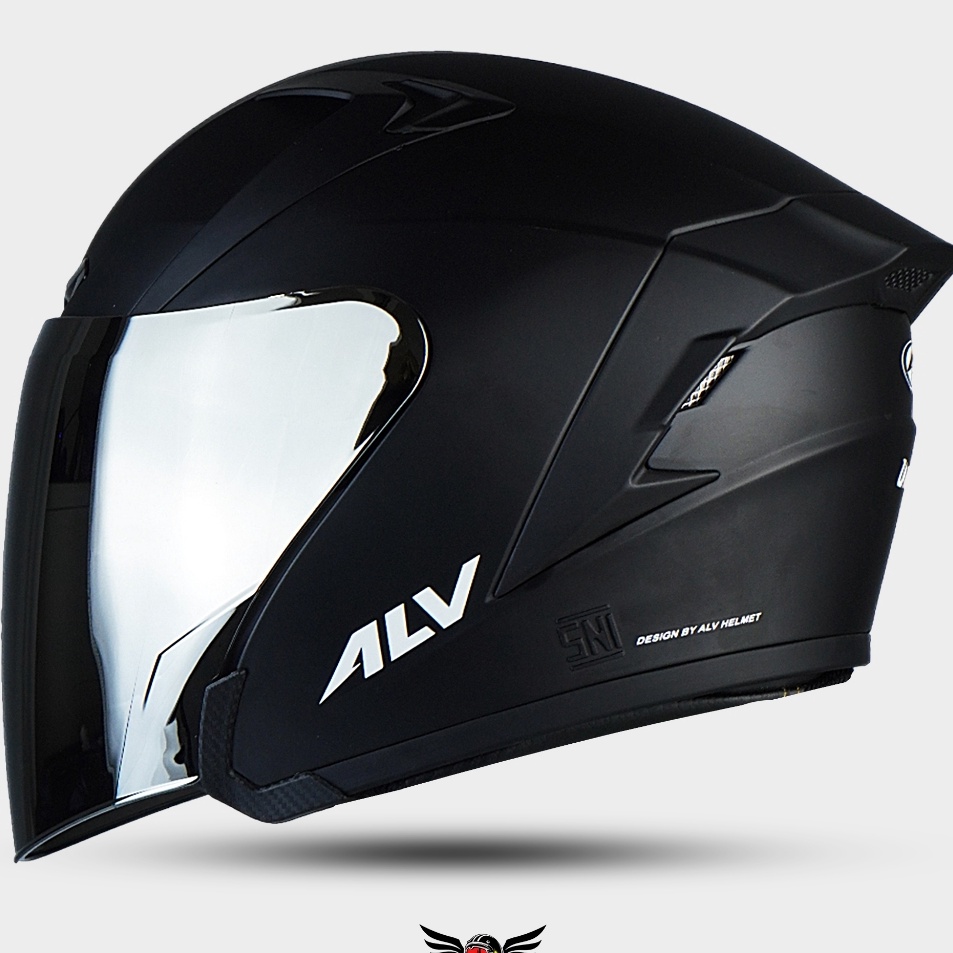 Jual IlR HELM ALV ULTRON ORIGINAL BLACK DOF KACA CLEARSILVER HELM HALF ...