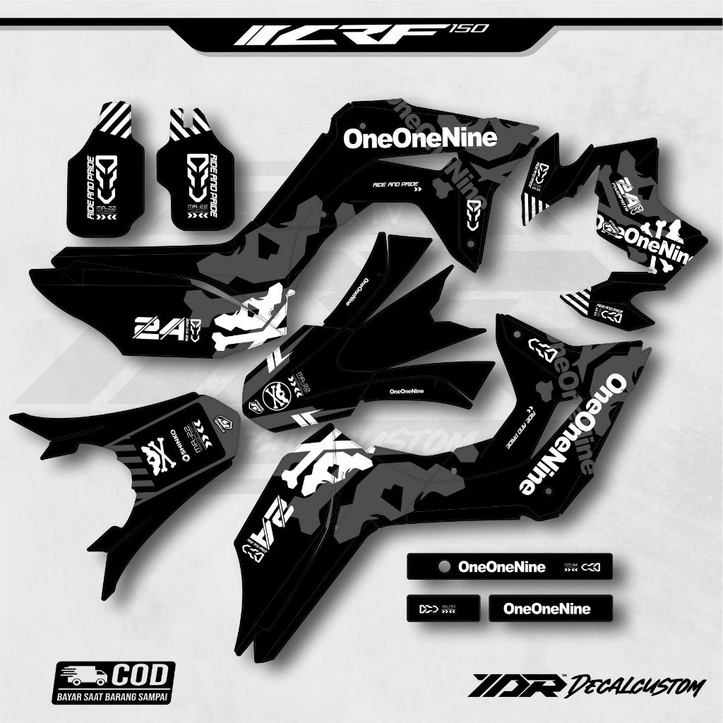 Jual DECAL CRF HITAM MERAH PUTIH ONEONENINE CUSTOM NAMA NOMOR | Shopee ...
