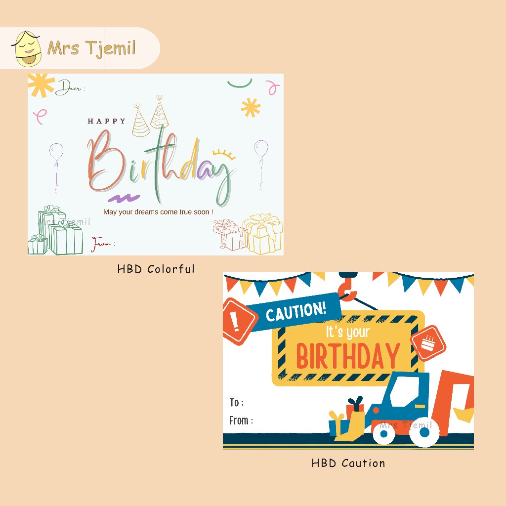 Jual Sticker & Kartu Ucapan ULANG TAHUN 7x10 cm Gift Card Ultah Happy ...