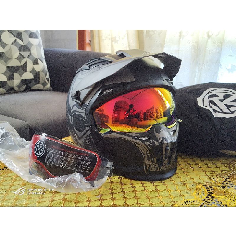 Jual Helm supermoto modular touring streetfighter size L | Shopee Indonesia