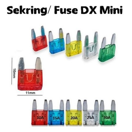 Jual Sekring Skring Fuse MINI dx Tancep Tancap Mini DX 10 A 15 A 20 A ...