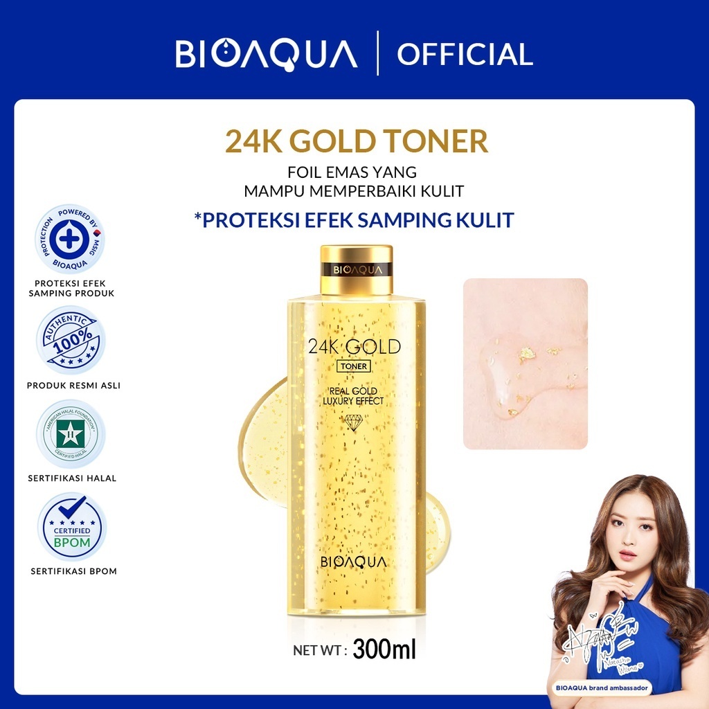 Jual BIOAQUA 24k Gold Toner 100ml/300ml 24K Gold Skincare Hydrating ...