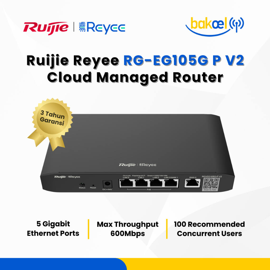Jual Ruijie Reyee RG-EG105G-P V2 | RG EG105GP V2 Cloud Managed PoE Router | Shopee Indonesia