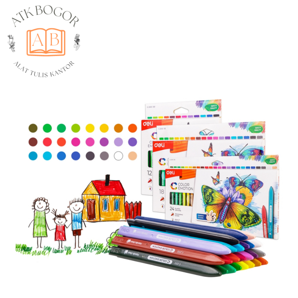 Jual Deli Krayon Plastik Tidak Kotor di Tangan C200 Plastic Crayons ...