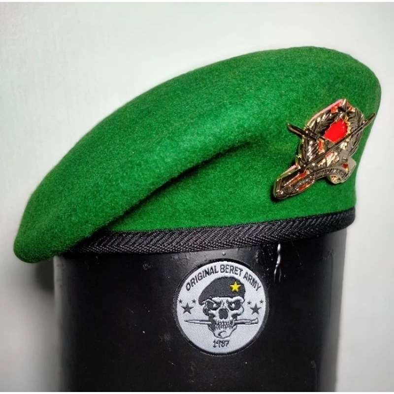 Jual baret SUAD TNI AD tengkorak/Original Beret Army 1987/baret kodim ...