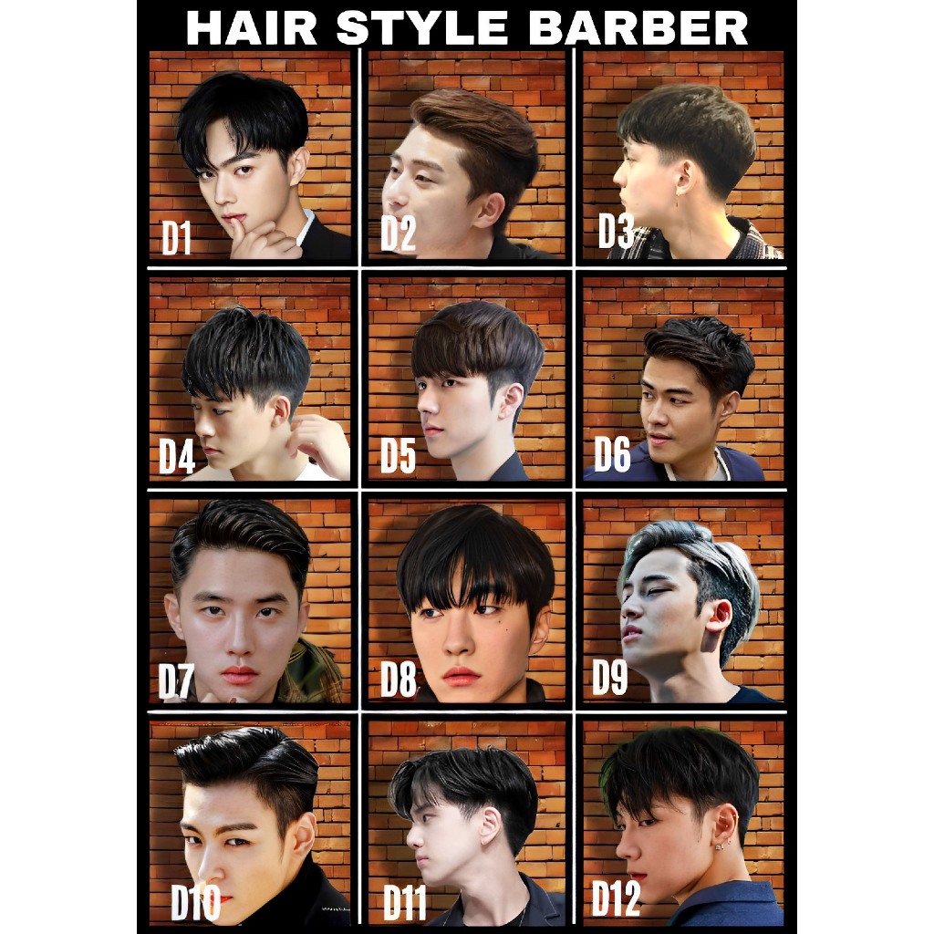 Jual POSTER PANGKAS RAMBUT POSTER BARBERSHOP GAMBAR POTONGAN RAMBUT ...