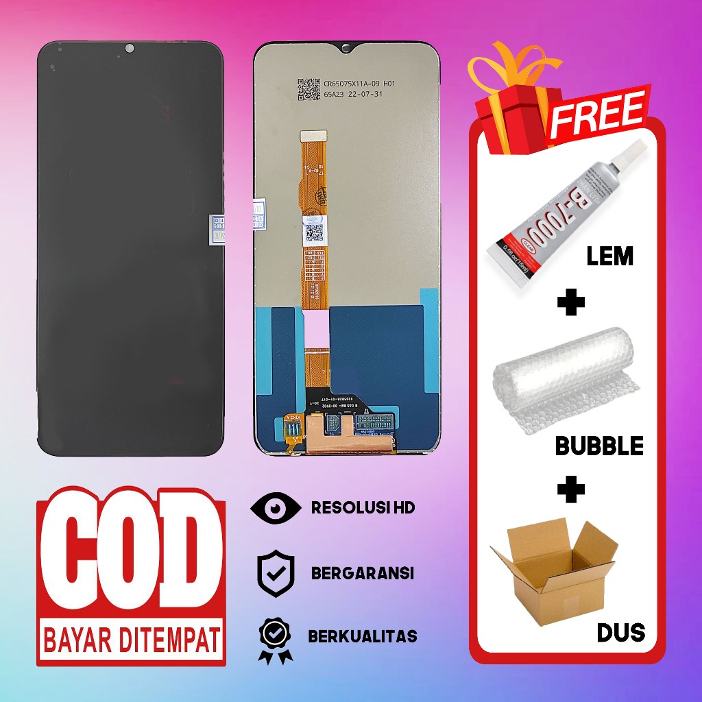 Jual LCD OPPO A3S / A5 / REALME 2 / C1 ORIGINAL FULLSET TOUCHSCREEN + LEM TS + BUBBLE + DUS ...