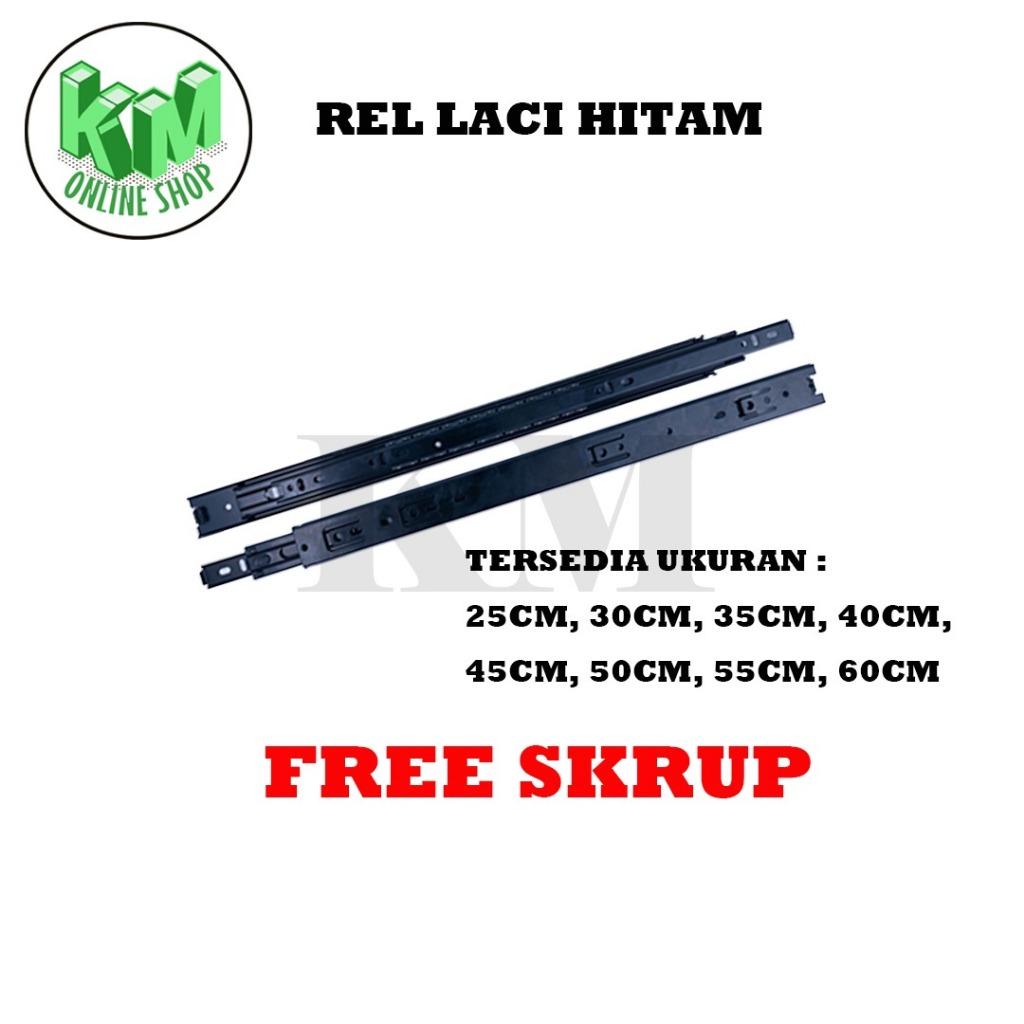 Jual Rel Laci (Hitam) 35 Cm Double Track Mapla Full Extention 35mm ( 2x ...