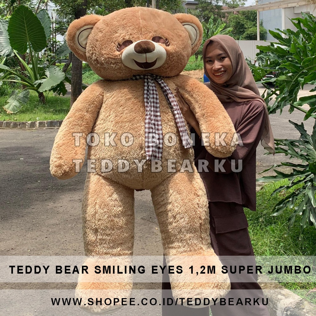Jual BONEKA BERUANG TEDDY BEAR SMILING EYES 1,2M SUPER JUMBO | Shopee ...