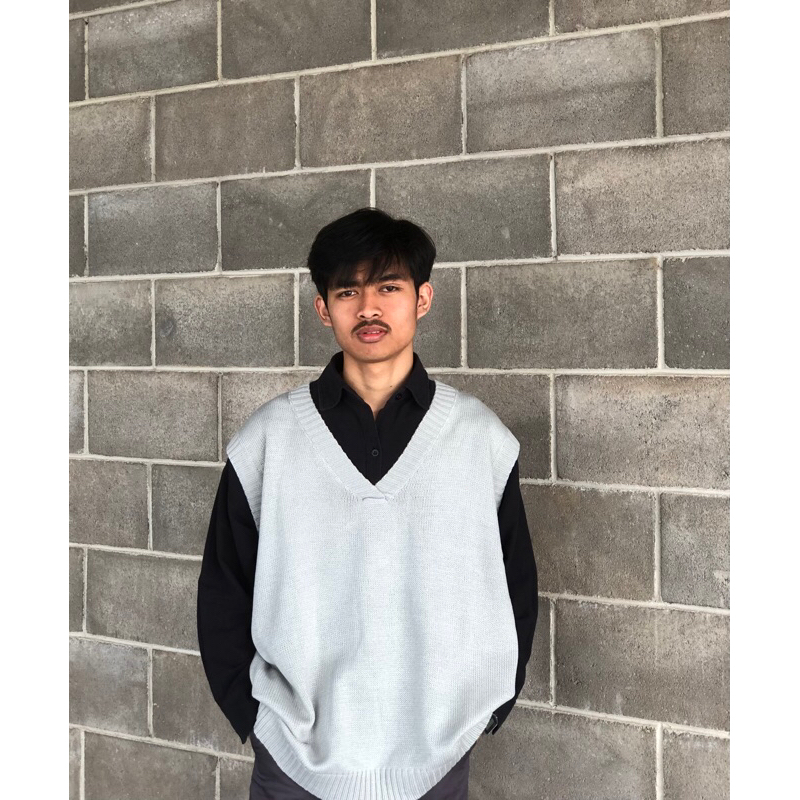 Jual Oversize Vest Pria / Korean Rompi Rajut / Korean Style / Rompi ...
