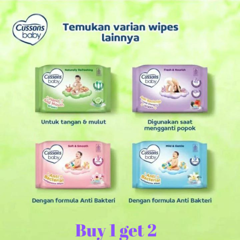 Jual Tisu basah Cussons baby (Beli 1 gratis 2) isi 45 SHEETS 1 pack ...
