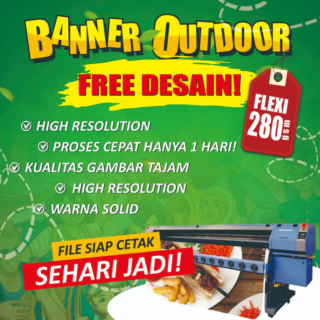 Jual Cetak Banner / Spanduk Murah / Banner Outdoor (FREE DESAIN ...