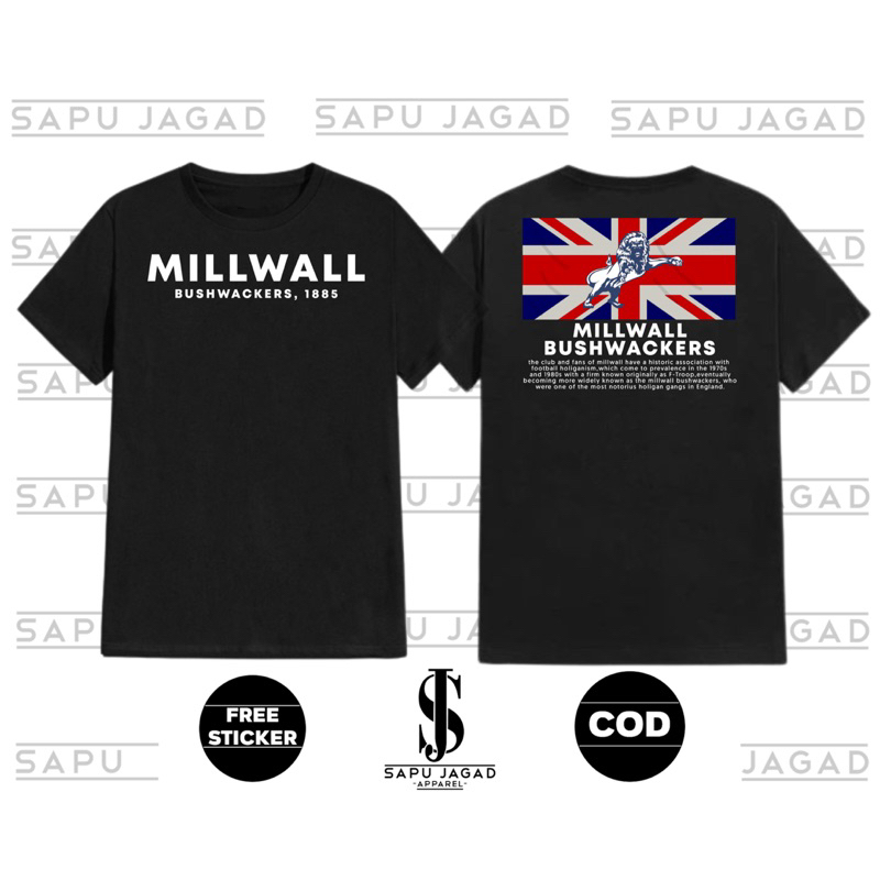 Jual KAOS MILLWALL BUSHWACKERS ORIGINAL // KAOS CASUAL HOOLIGANS ...