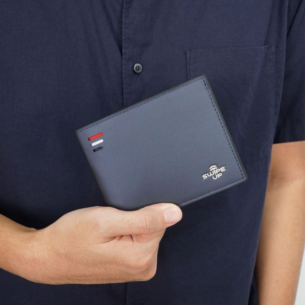 Jual Swipe Up Dompet Pria Lipat Modern Waterproof Navy | Shopee Indonesia