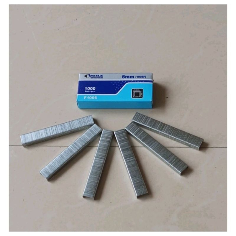 Jual benz isi staples 1006F 6mm isi staples gun tracker 1000 pcs ...