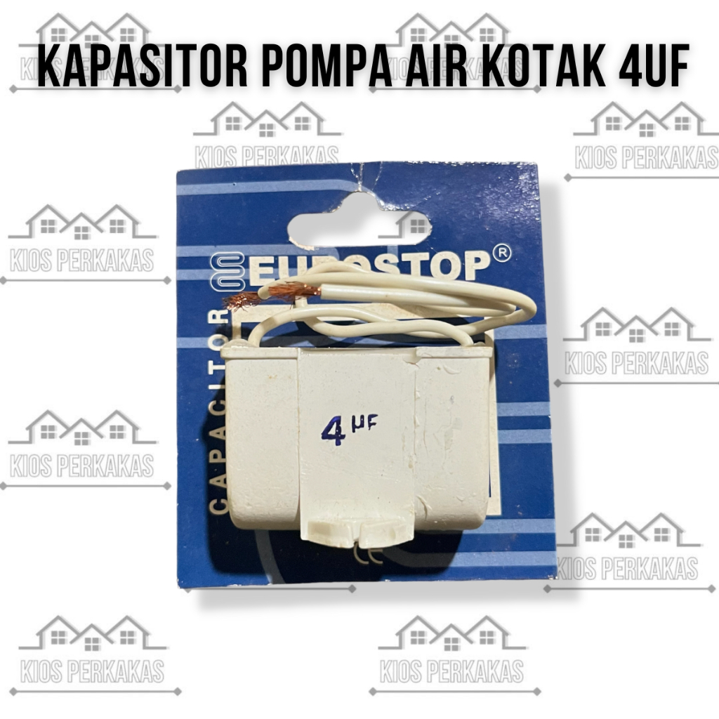 Jual Kapasitor Kotak 4uF EUROSTOP Capasitor / Kapasitor Pompa Air Kotak 4UF 4 Mikro Farad ...
