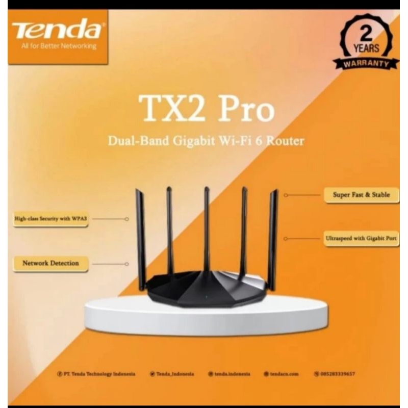Jual Tenda TX2 Pro Dual Band Gygabit WiFi 6 Router | Shopee Indonesia