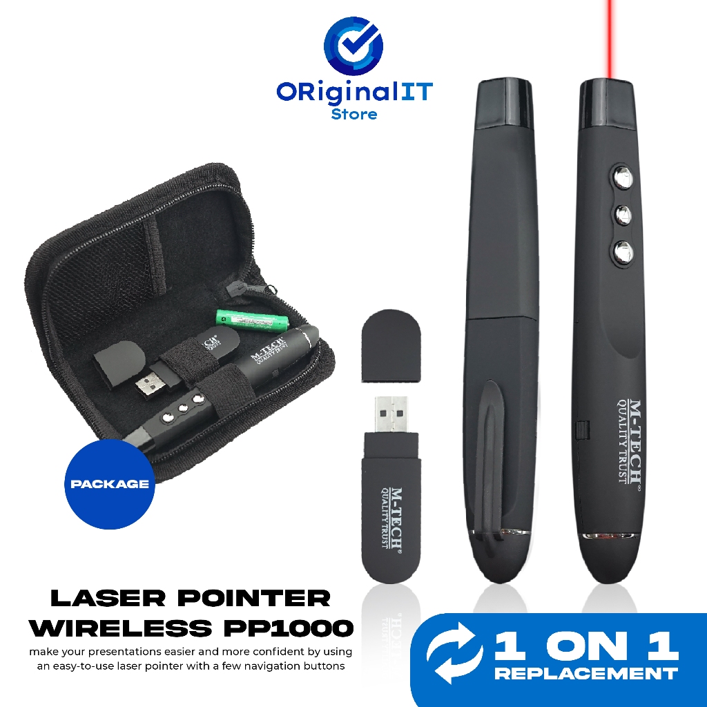 Jual Laser Pointer Presentasi Wireless MTech PP1000 PPT USB | Shopee ...