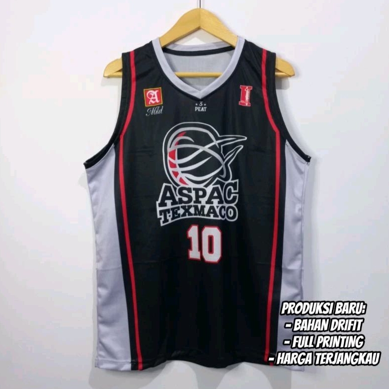 Jual JERSEY BASKET IBL REPRO ASPAC TEXMACO #10 MARIO WUYSANG - HITAM ...
