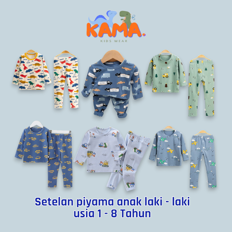 Jual Kama Kids Wear - Sakhi Set Setelan Baju tidur pakaian piyama anak laki laki bahan cotton 1 ...