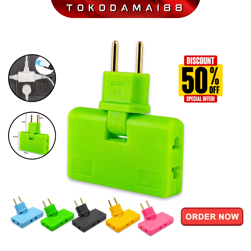 Jual Power Socket Plug in Stop kontak Steker Lipat Colokan Steker Lipat ...