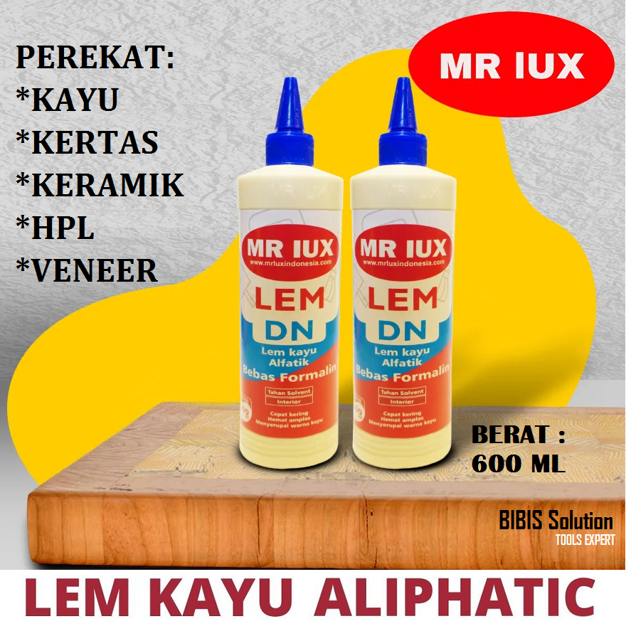 Jual Lem kayu ALIFATIK DN MR LUX 600 Gram Lengket Cepat Kering Daya Rekat Kuat Lem Lux Dn 600 ml ...