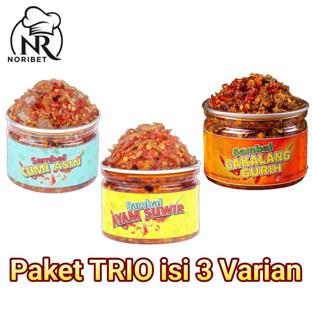Jual NR Noribet Sambal Hot Paket Trio Pilih Varian | Shopee Indonesia