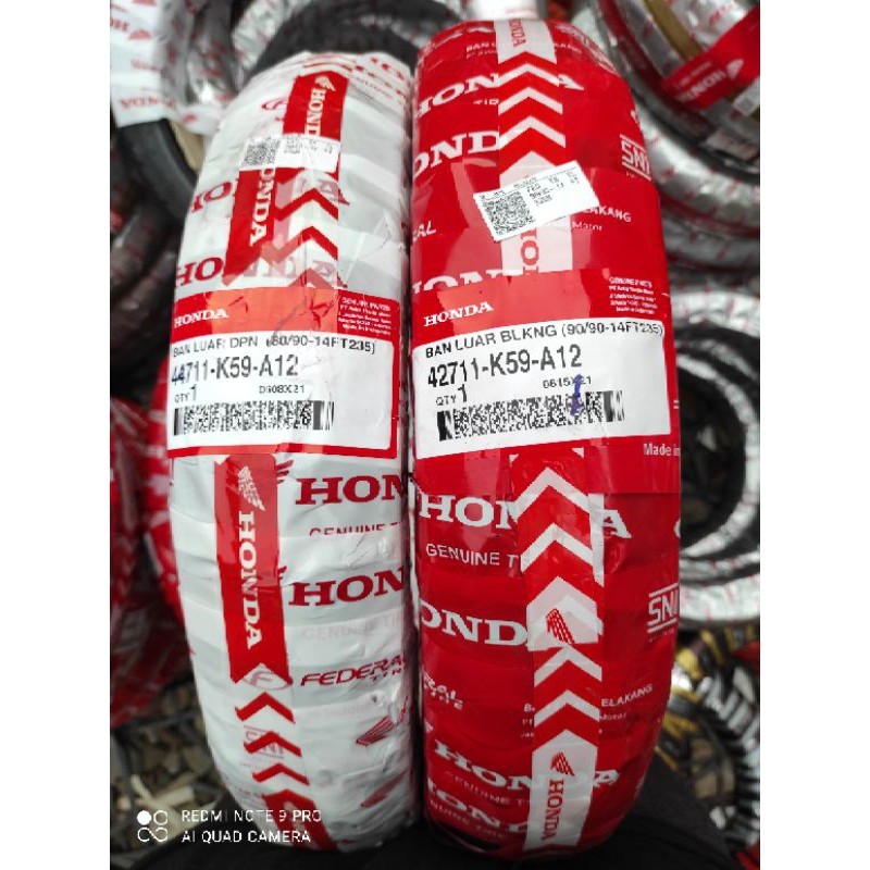 Jual BAN FEDERAL TUBELESS 80/90-14 DEPAN, 90/90-14 BELAKANG ORIGINAL ...